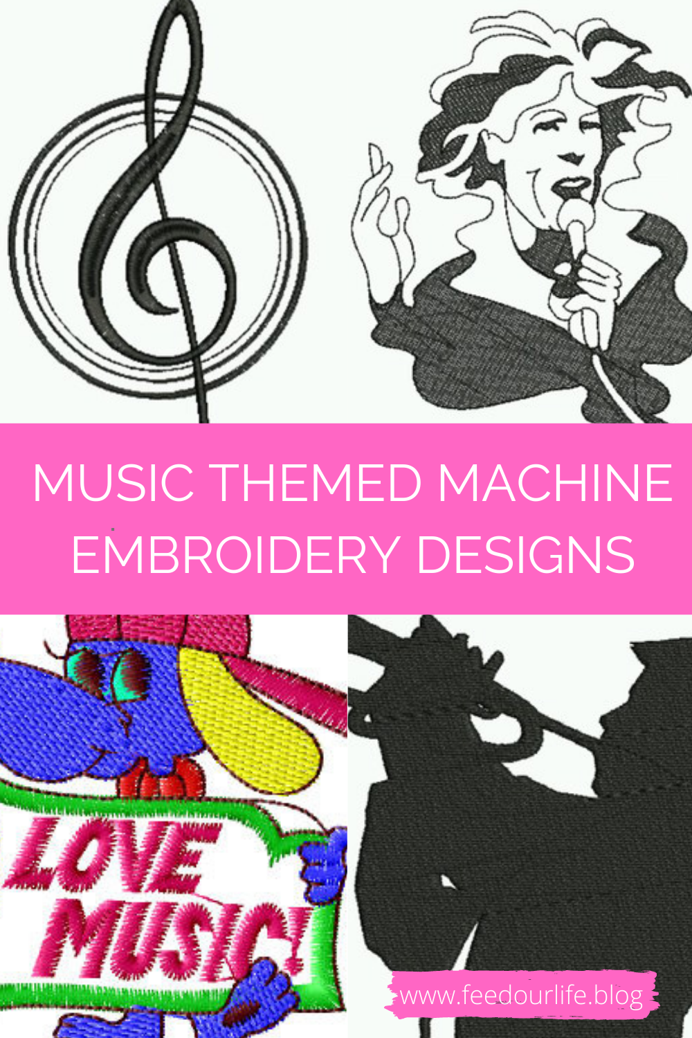 FREE: Music Themed Machine Embroidery Designs – Feed Our Life